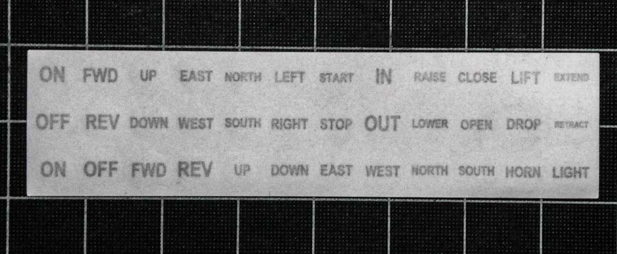 LEGEND Legend Sheet for Button Covers